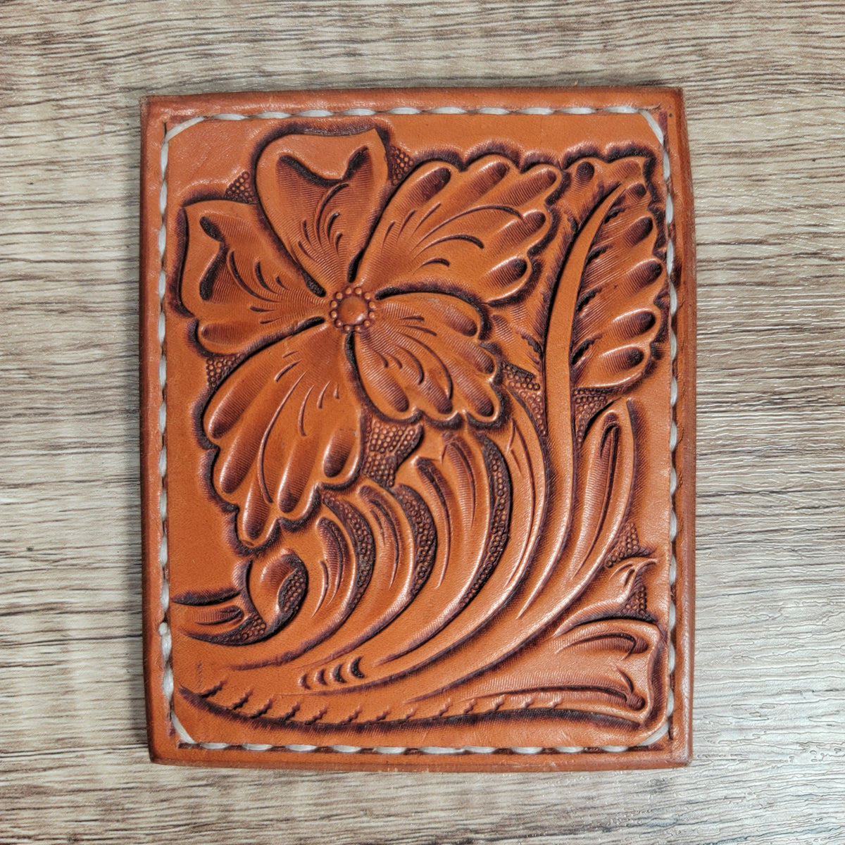 Tooled Leather Credit Card Wallet – Bbrosleather